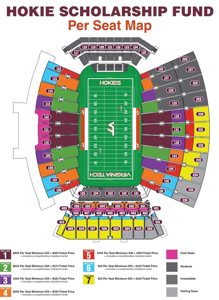 4 Virginia Tech Hokies Football Tickets w/Lot 1 parking pass vs. Miami ...