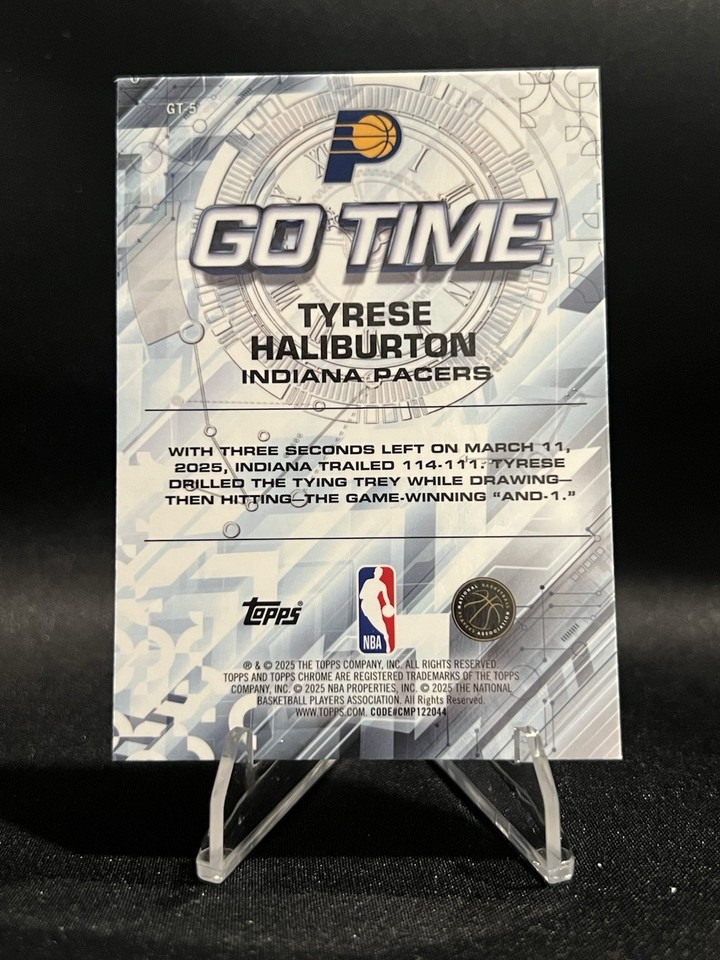 Tyrese Haliburton Go Time (GT-5) (2025-26 Topps Chrome Basketball) | eBay