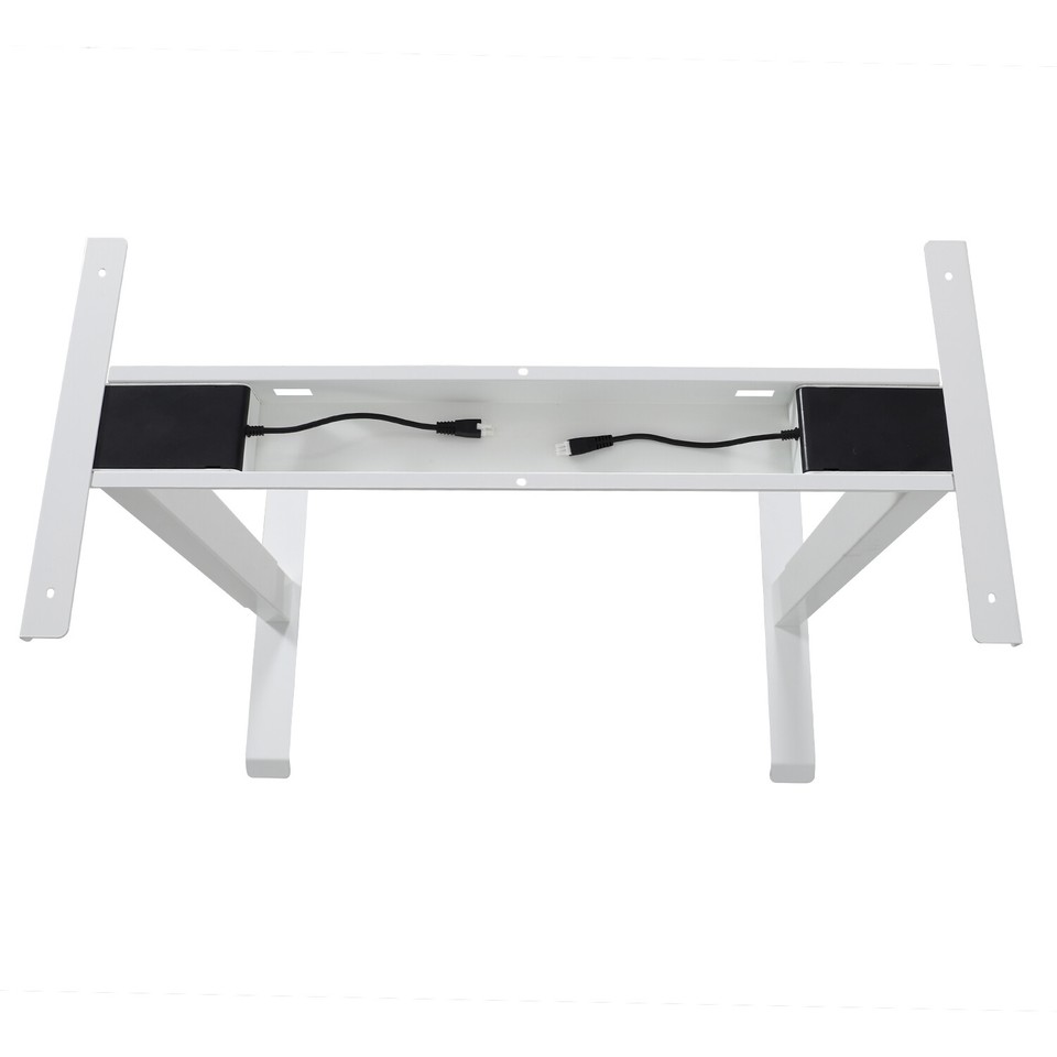 White Height Adjustable Electric Standing Desk Dual Motors Table Home ...