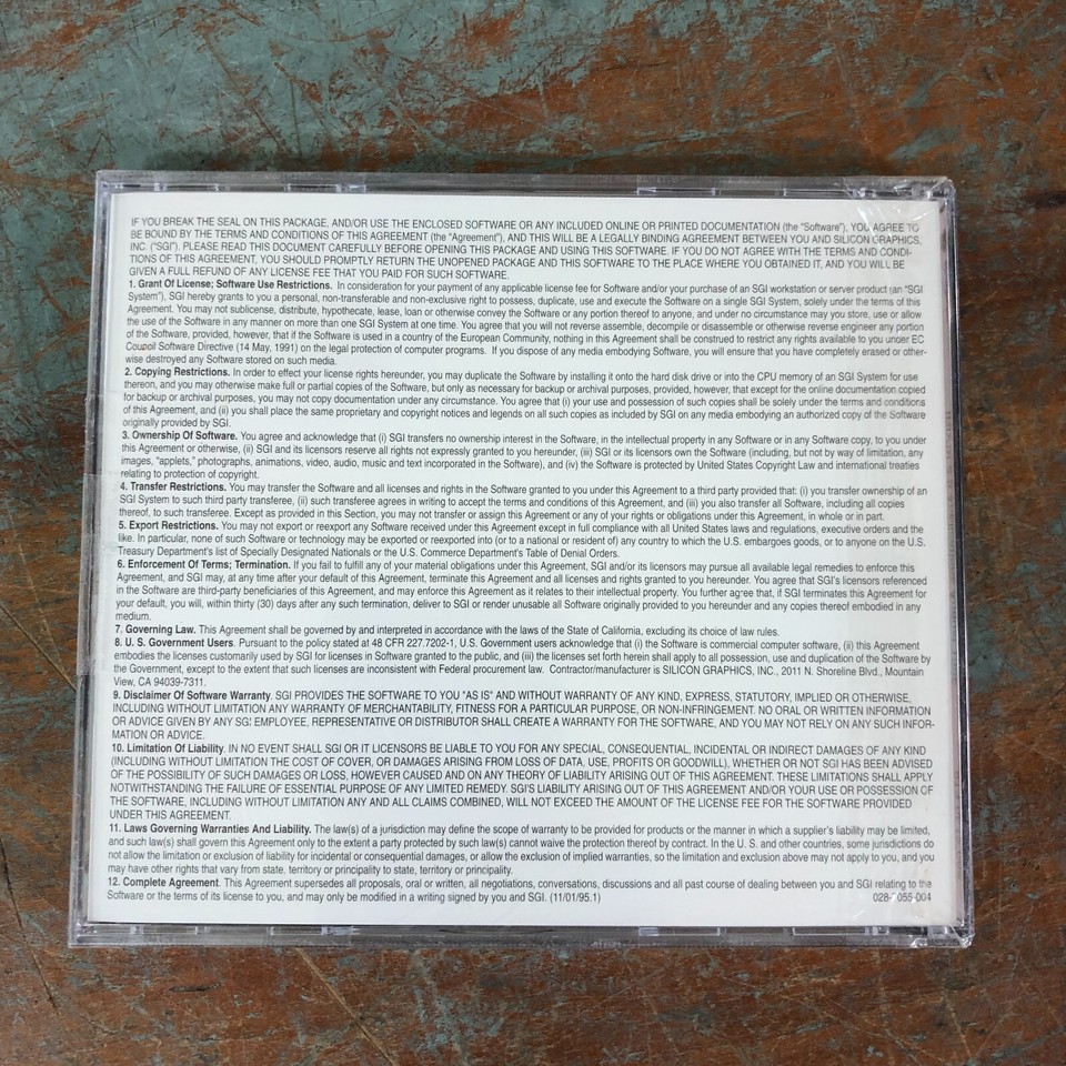 Silicon Graphics SGI IRIX 6.2 Applications August 1996 CD-ROM Software ...