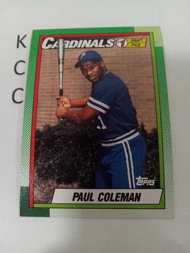 1990 Topps Baseball #654 Paul Coleman St. Louis Cardinals #1 Draft Pick ...