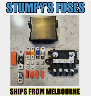 5 Way Car Fuse Box Bolt Down Fuse Holder Full Kit + Fuses Lugs & shrink ...