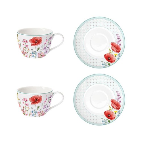 EASY LIFE SET 2 TAZZE THÈ CON PIATTINO 240 ML IN PORCELLANA - LES ...