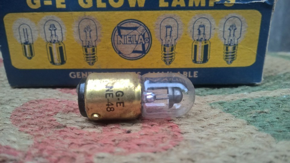 Vintage GE Glow Lamps NE48 ¼ w 105-125V Clear T-4 ½ Pilot Lights | eBay