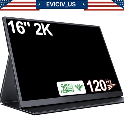 EVICIV 120Hz Portable Monitor, 16.0" 1600P QHD Gaming Computer Monitor ...