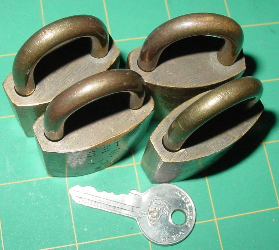Vintage US Padlock Military Lot (Set Of 4) Solid Brass M309 Locks ...