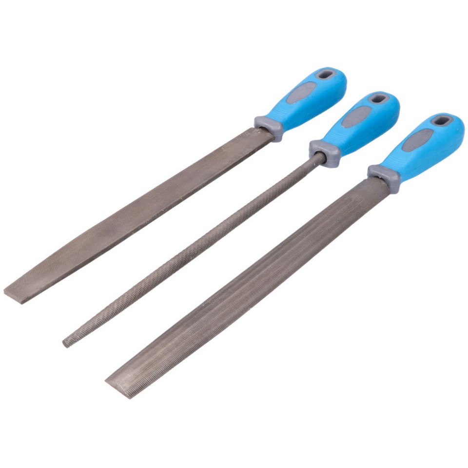 Feilen Satz Metall 250mm – 3-teilig mit weichen Griffen und ...