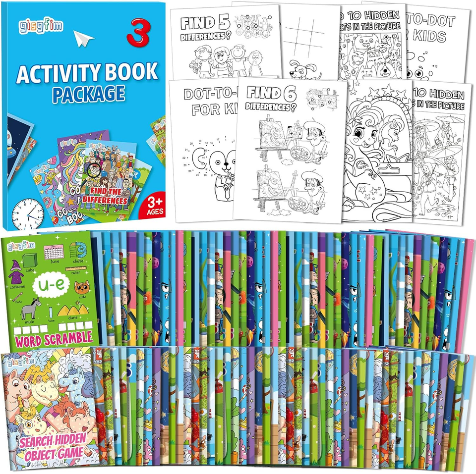 Mini Activity Books for Kids - 96 PCS Coloring & Puzzle Party Favors | eBay
