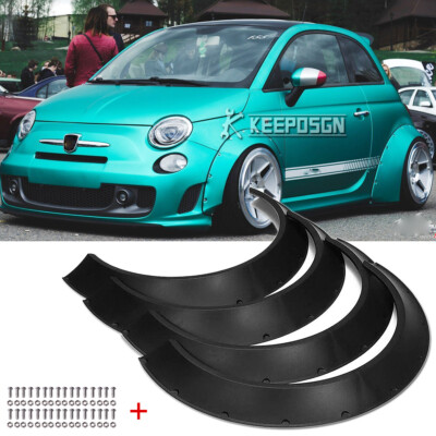 For Fiat 500 Abarth 4x Fender Flares Extra Widebody CONCAVE Overfender ...
