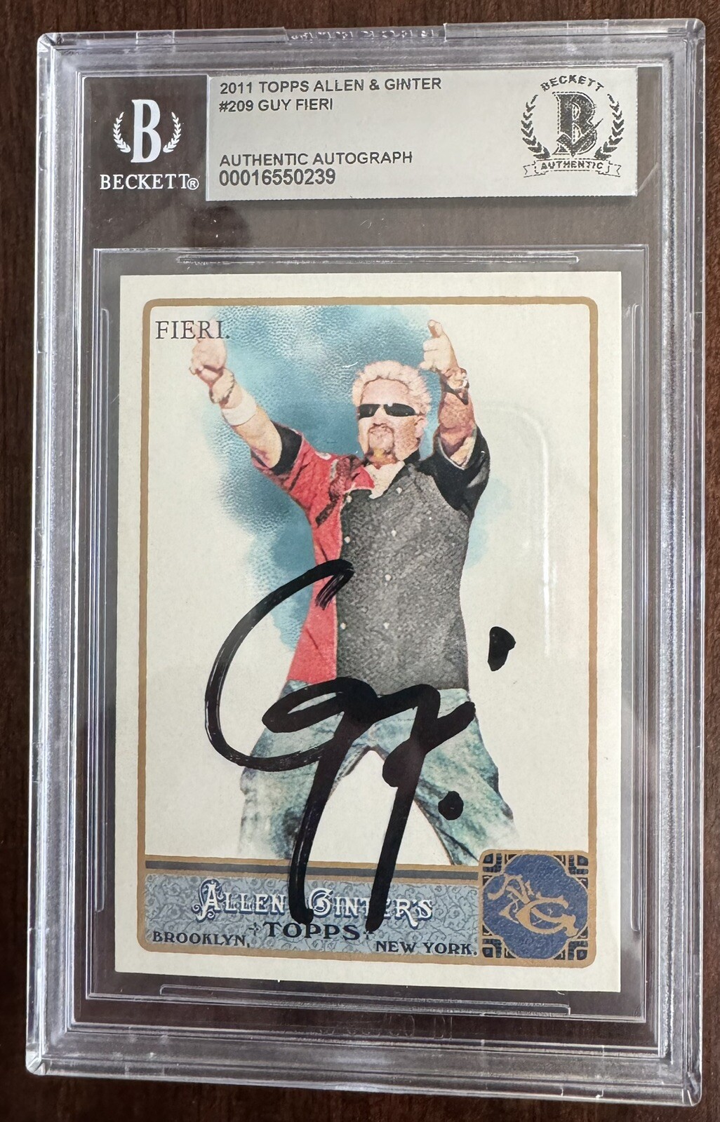 GUY FIERI AUTO SIGNED 2011 TOPPS ALLEN & GINTER #209 GGG THE MAYOR OF ...