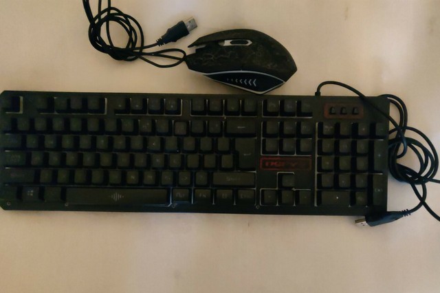 Wired Gaming Illuminated Keyboard and Mouse Bundle PSFY Model K-13 ...