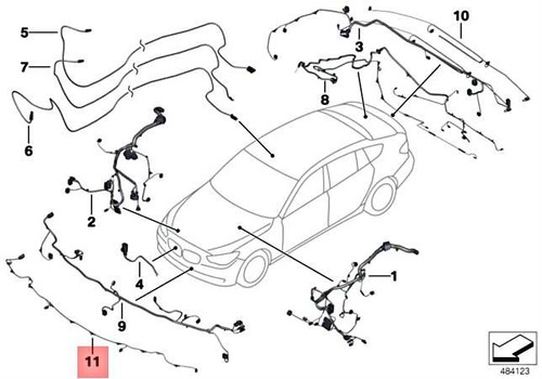 Genuine BMW Hybrid 5 F10 F11 518d 520d 520dX Wiring Set Pdc Front ...