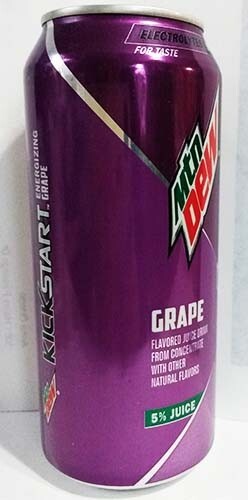 Mountain Dew "Kickstart Energizing Grape" FULL 16oz 473ml Caffeine USA ...