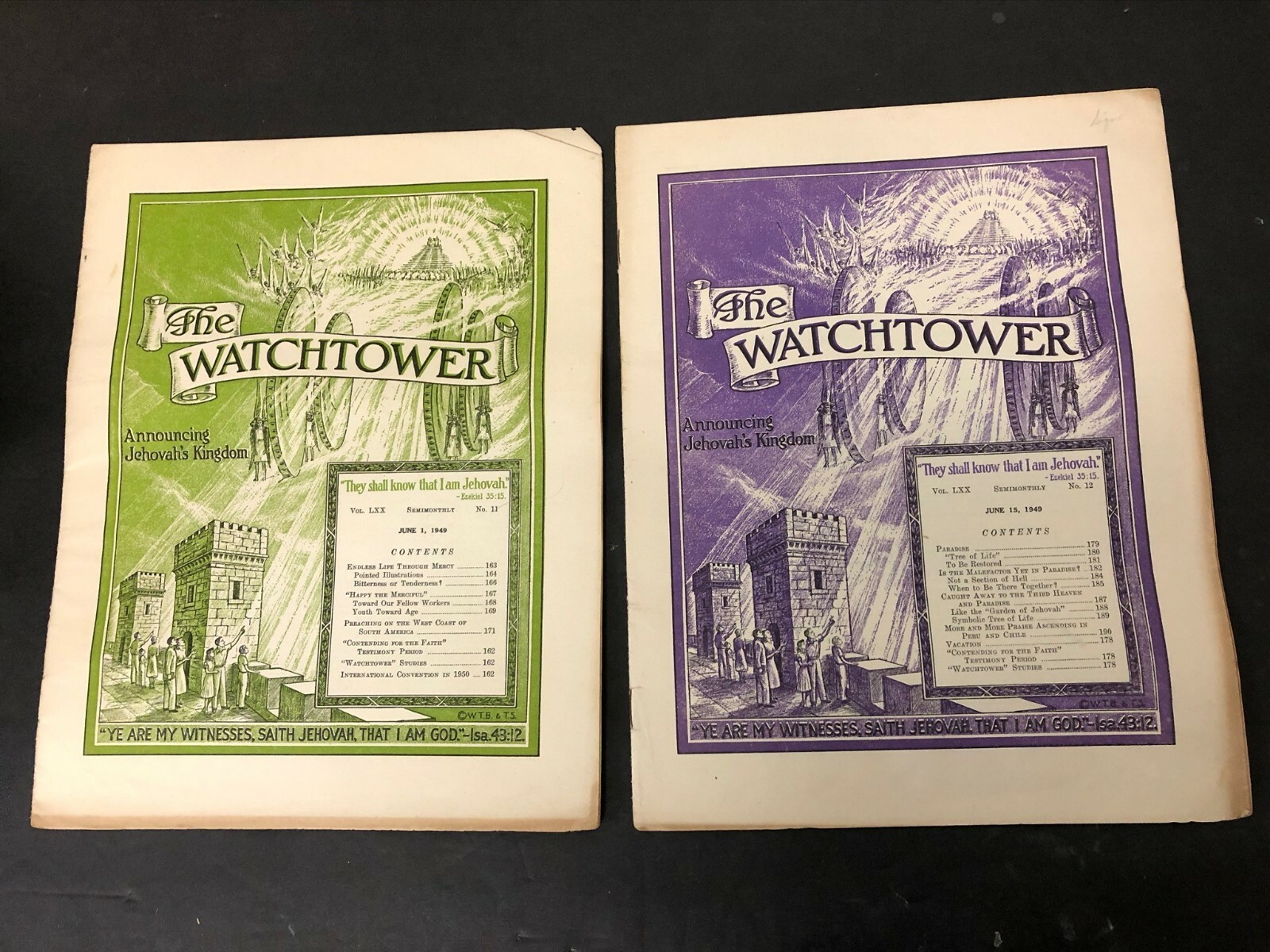 Vtg WATCHTOWER JEHOVAH'S WITNESSES Magazine Newspaper lot of 21 - 1949 ...