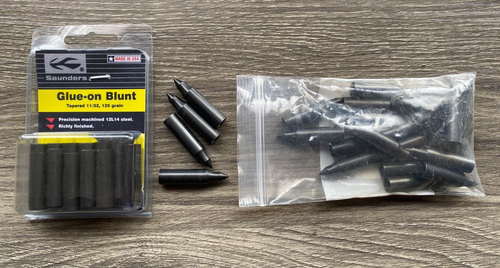 24 Saunders Tapered 145 GR FIELD POINTS & 12 BLUNTS 125 GR 11/32 Arrow ...