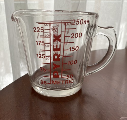 Vtg Pyrex Measuring Cup 1 cup/250ml Red Letter D Handle #508 F-29 USA ...
