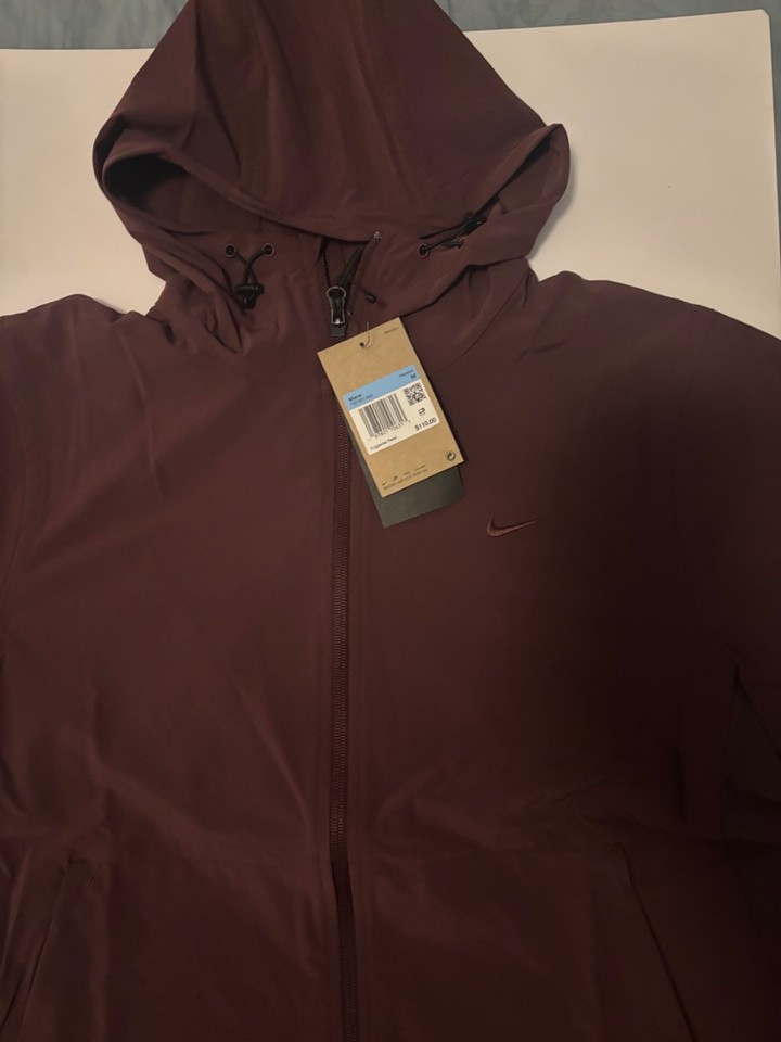 Nike Unlimited Men's LT Repel Hooded Jacket Burgundy M FB7551-652 NEW ...