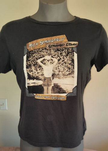 SALE !!! Vintage Rick Springfield GRAY STRIPPED DOWN T-SHIRT PA5647 | eBay