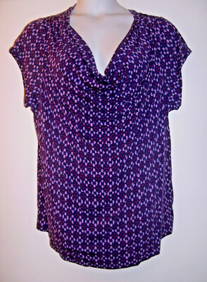 Merona Plus Size 2 Purple Drape Neck Cap Sleeve Top | eBay