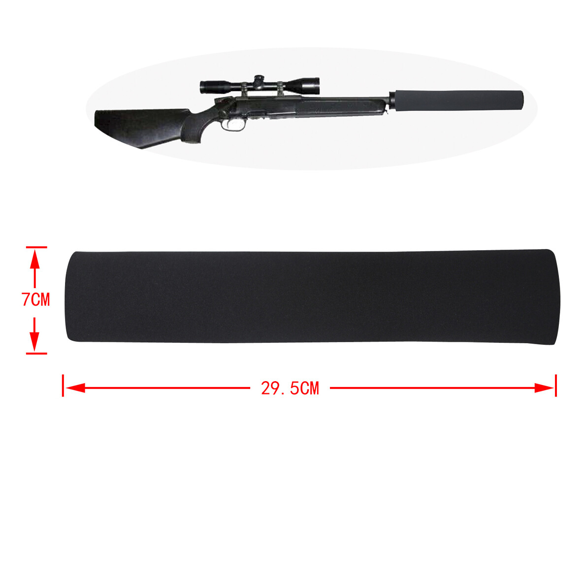 Tourbon Gun Sound Rifle Silencer Covers Sound Moderator Soft Neoprene ...