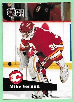 1991-92 Pro Set Hockey Mike Vernon #35 Flames | eBay