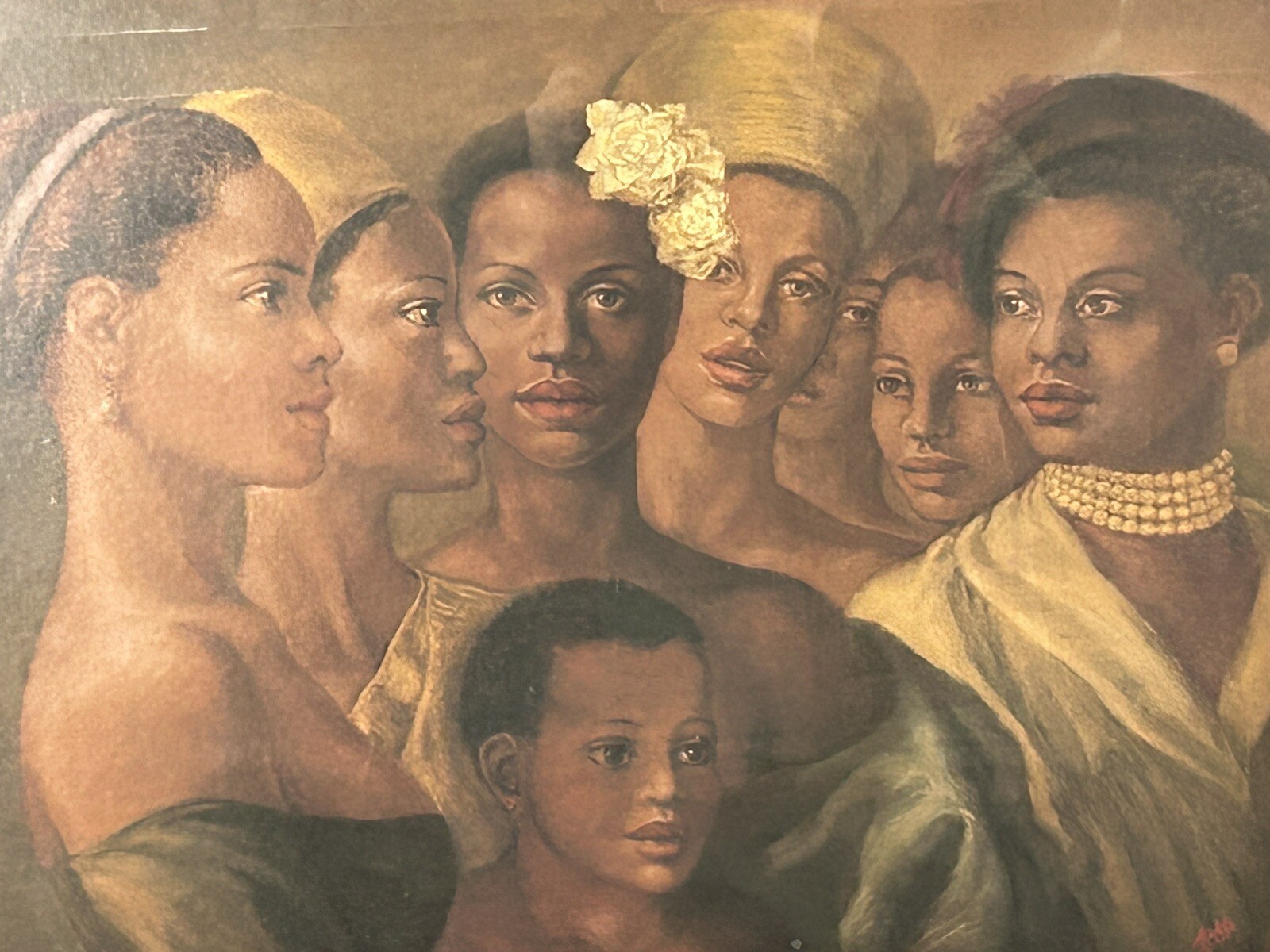 Vintage '92 TIM ASHKAR "The Beauty of Color" African American Women Art ...