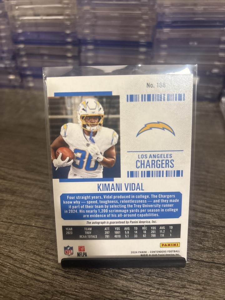 2024 Panini Contenders - Rookie Ticket Kimani Vidal #188 Hobby (AU, RC ...