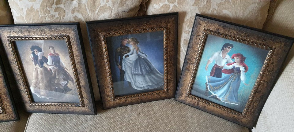 6 DISNEY FAIRYTALE DESIGNER COLLECTION PRINCESS LITHOGRAPH SET WITH ...