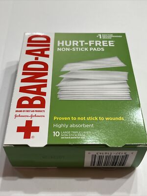 Band-Aid Hurt-Free Non-Stick pads, 3" X 4", package of 10 | eBay
