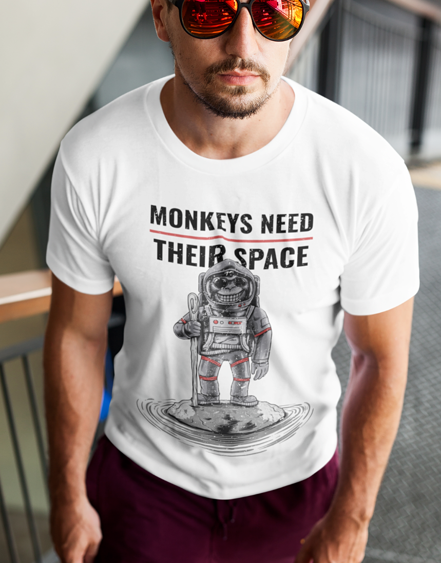 Monkeys Need Their Space T-SHIRT Tartaria Mud Flood Apollo 11 ...