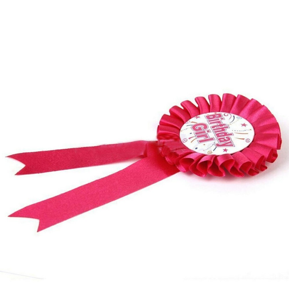BIRTHDAY ROSETTE BADGE CHILDREN'S BIRTHDAY PARTY RIBBON BADGE happy ...