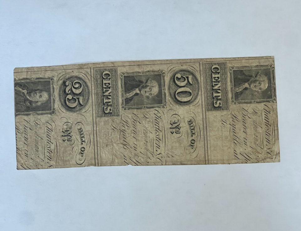 1861 The Central Rail Road & Bank'g Co Georgia $1 Confederate Treasury ...