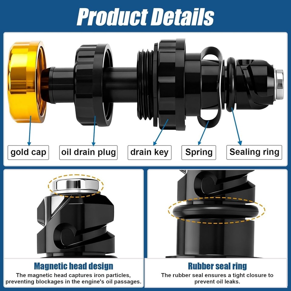 Aluminum Oil Drain Plug for Ford F150 2015 2021 Raptor Mustang and ...