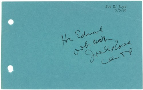 Vintage Joe E. Ross Autograph | eBay