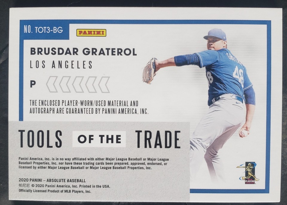 2020 ABSOLUTE TOTT BRUSDAR GRATEROL AUTO TRIPLE RELIC ROOKIE CARD ...