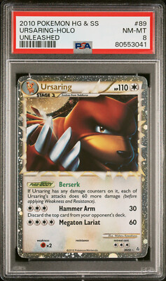 2010 POKEMON UNLEASHED URSARING PRIME #89 ULTRA RARE HOLO PSA 8 NM-MT ...