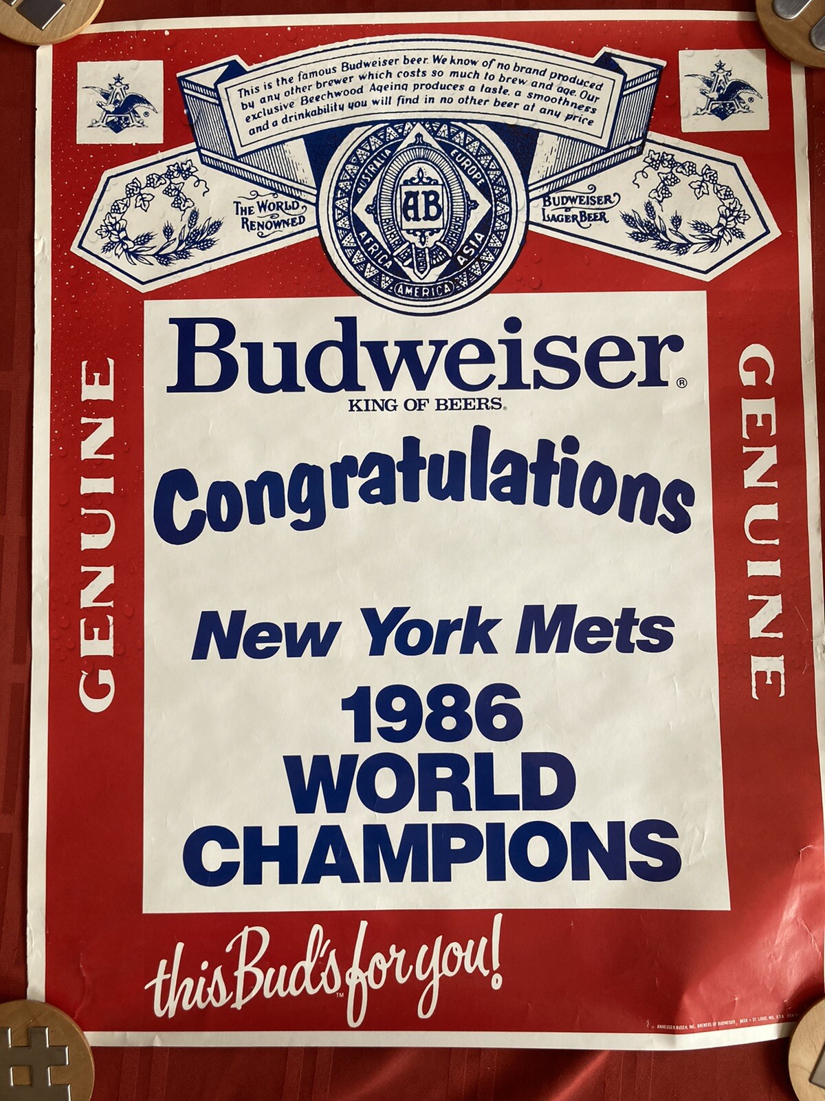 Bud Weiser Poster | eBay