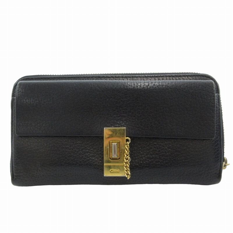 Chloe Drew Leather Zip Around Long Wallet Purse color… - Gem