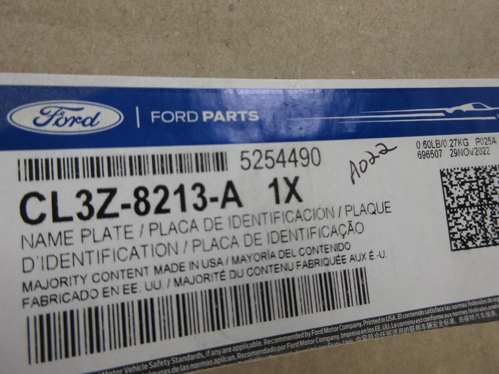 NEW OEM GENUINE FORD CHROME OVAL FRONT GRILL 9" NAMEPLATE EMBLEM CL3Z ...