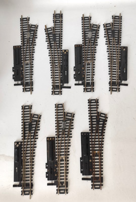 HO Atlas Code 100 Custom-Line Switch Lot of 7 Turnouts Remote #4 L/R ...
