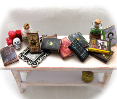 9 HOGWARTS TEXTBOOKS Dollhouse Miniature 1:12 Scale Prop Books Potter ...