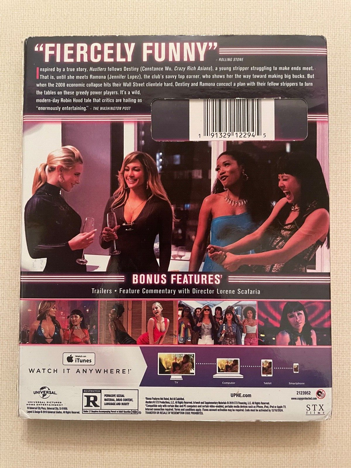 HUSTLERS (BLU-RAY + DVD + Slip Cover) RARE Jennifer Lopez Stripper ...