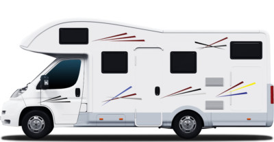 CARAVAN VINYL STRIPES DECALS X 12 Front Side Choose Colours any 2 ...