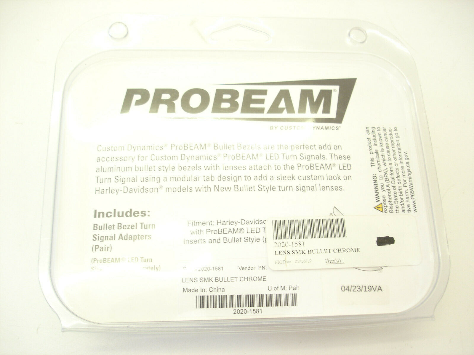 Harley Davidson PRO BEAM LED Lighting 2020-1581 Lens SMK Bullet Chrome ...