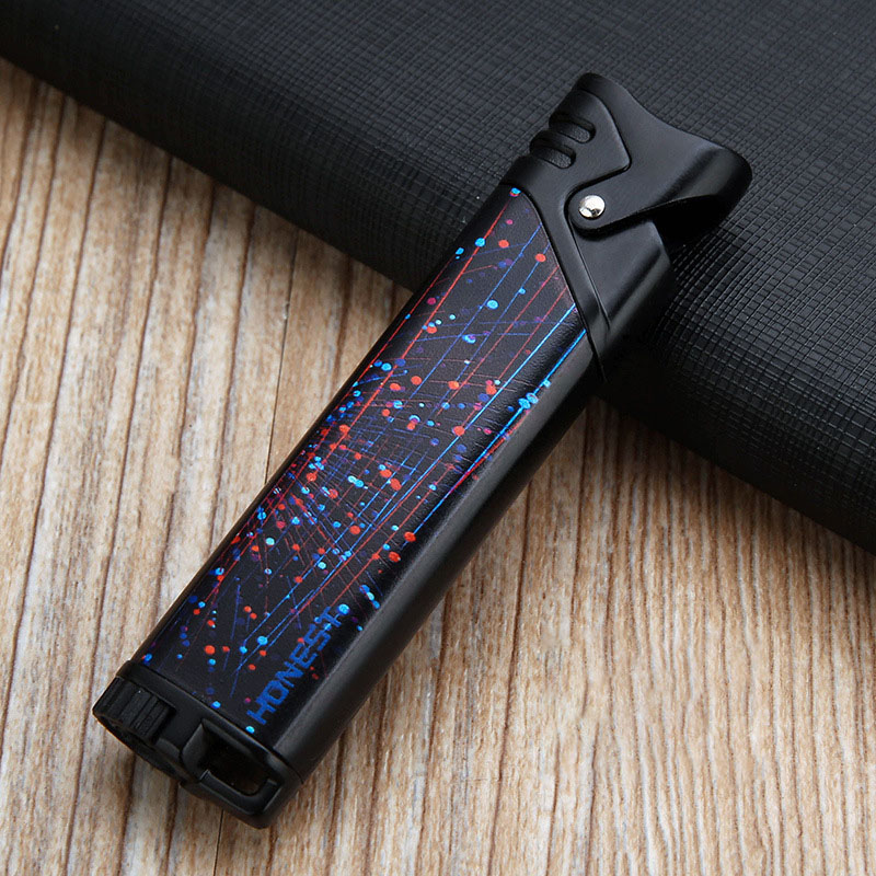 Metal Windproof JET Lighter Flame Torch With Cigar Punch Gas Butane ...