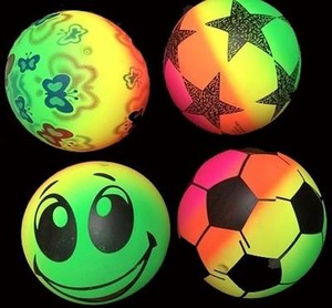 12 ASST 7 IN RAINBOW NOVELTY BALLS new toy bounce ball buttery star ...