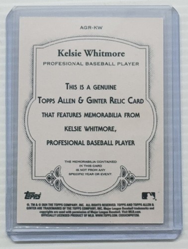 2024 Topps Allen & Ginter Kelsie Whitmore Game Used Jersey #AGR-KW | eBay