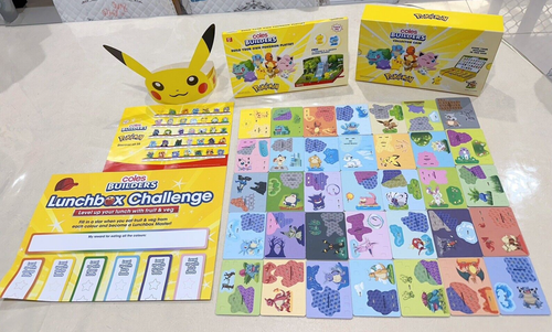 COLES Pokémon Builders Full Set Of 35 + Case + Playset + Bonus Hat All ...