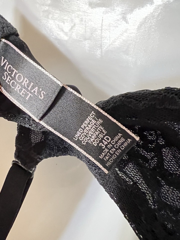 Victoria’s Secret Lacy Full Coverage Black bra (Lined Perfect Coverage ...