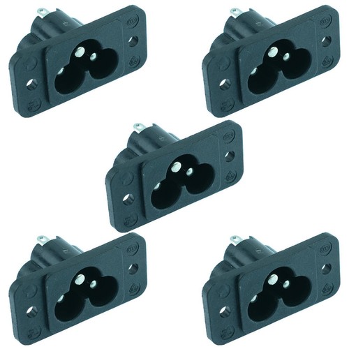 5 x C6 Clover Leaf Chassis Inlet Socket IEC Connector Panel Mount ...